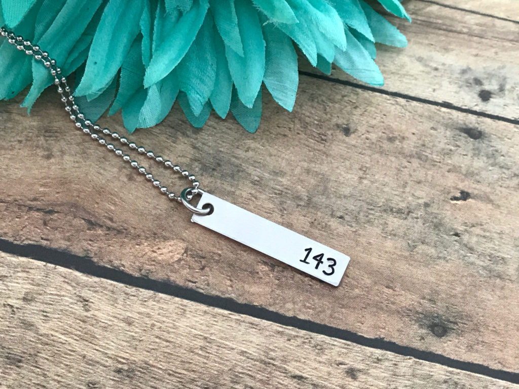 143 I love you – necklace hand stamped- another meanig for i love you ...