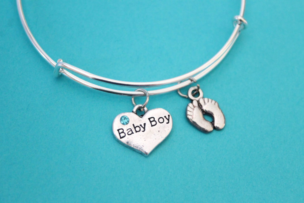 Baby boy bangle on a Silver Plated adjustable Bangle / Collectable ...